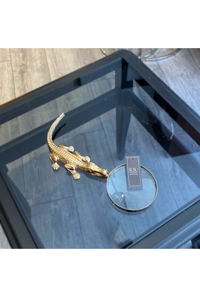 Şuşu Home Dekoratif Timsah Model Büyüteç Gold Şuşu Home Dekoratif Timsah Model Büyüteç Gold