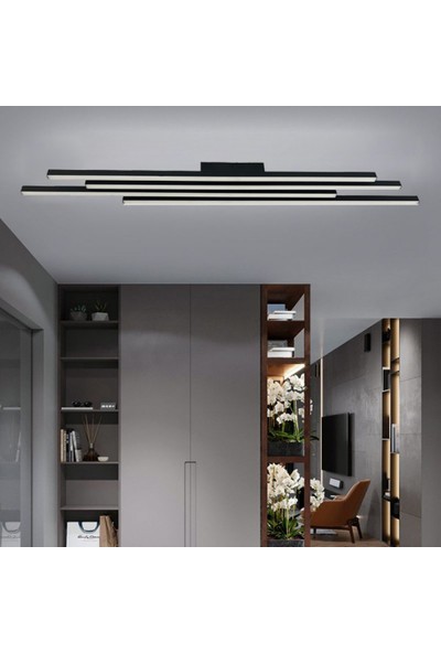 Vonalight Modern LED Parkur Linear Plafonyer Avize Siyah 3000K 4*100CM Vonalight Modern LED Parkur Linear Plafonyer Avize Siyah 3000K 4*100CM