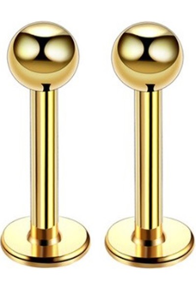 Vilma Aksesuar Dudak Kıkırdak Tragus Çelik Piercing 2'li Set 8 mm Gold Renk Vilma Aksesuar Dudak Kıkırdak Tragus Çelik Piercing 2'li Set 8 mm Gold Renk