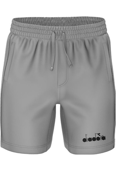 Diadora Venüs - Gri Melanj Fermuar Cepli Pamuklu Erkek Şort - 60ŞRT02