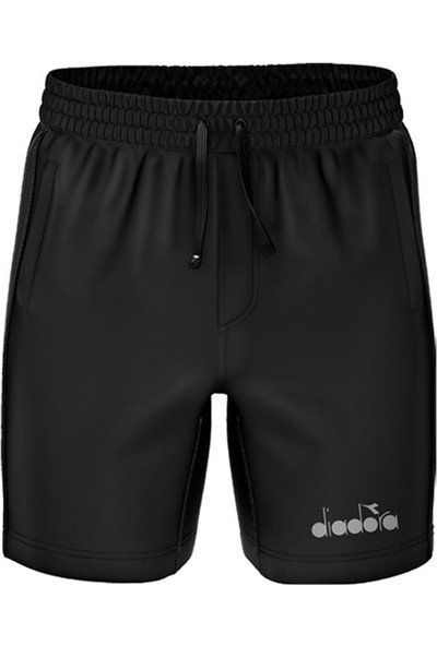 Diadora Venüs - Siyah Fermuar Cepli Pamuklu Erkek Şort - 60ŞRT0221