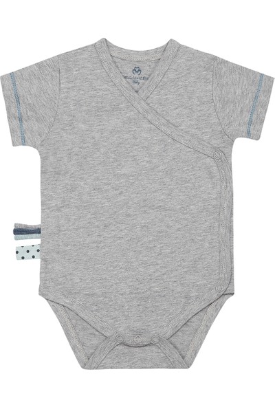 Organic Era Organicera Organik Kısa Kollu Kimono Body, Gri Melanj