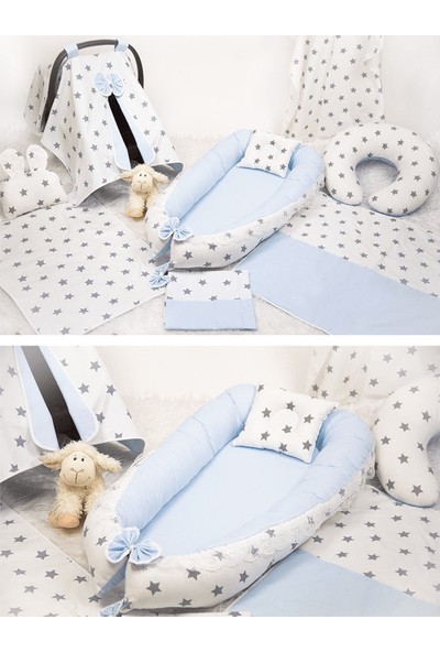 Babynest Full Set 9 Parça Ihtiyaç Ürünleri Mavi ve Gri Yıldız Babynest Full Set 9 Parça Ihtiyaç Ürünleri Mavi ve Gri Yıldız