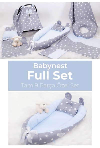 Babynest Full Set 9 Parça Ihtiyaç Ürünleri Mavi ve Gri Yıldız Babynest Full Set 9 Parça Ihtiyaç Ürünleri Mavi ve Gri Yıldız