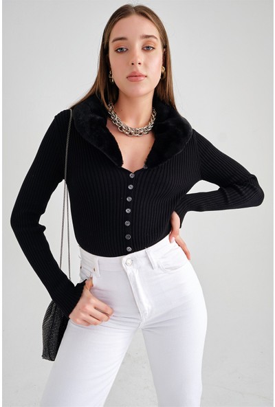 Kürk Detay Crop Hırka Kürk Detay Crop Hırka