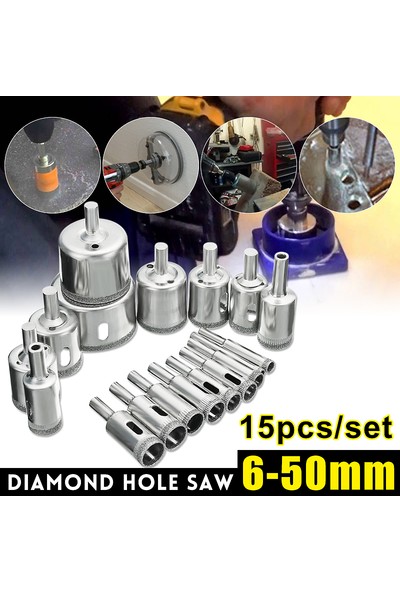 Guangdong Spirit 15 Adet/takım 6MM-50MM Elmas Kaplamalı Delik Testere Matkap Ucu Kesici Çekirdek Mili Aracı Kiti Seramik Yurt Dışından) (Yurt Dışından) Guangdong Spirit 15 Adet/takım 6MM-50MM Elmas Kaplamalı Delik Testere Matkap Ucu Kesici Çekirdek Mili Aracı Kiti Seramik Yurt Dışından) (Yurt Dışından)