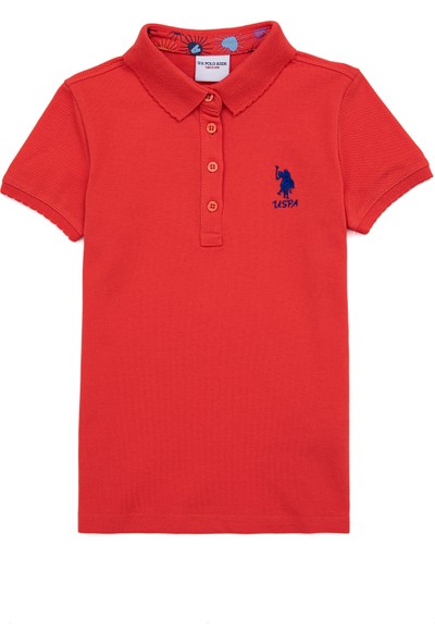 U.S. Polo Assn. Kız Çocuk Rısk Red T Shirt Basic