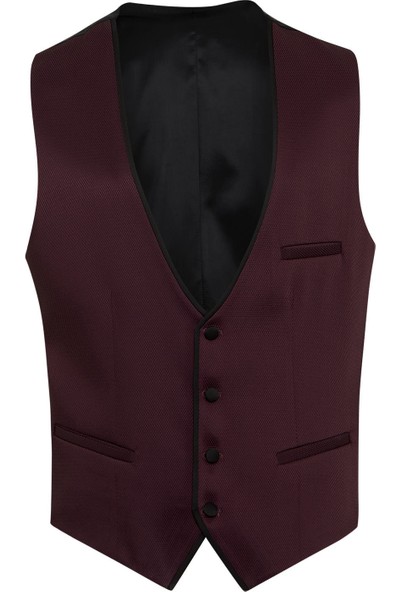 Hatemoğlu Bordo Klasik Yelek