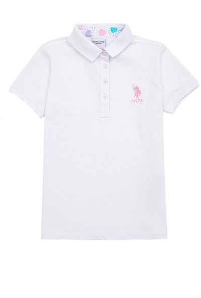 U.S. Polo Assn. Kız Çocuk Beyaz T Shirt Basic
