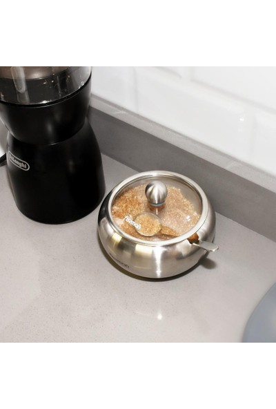 Şeker Kasesi Kapaklı Paslanmaz Çelik Cruet; Kaşık Tuz Çalkalayıcı Soslu Kaşık Baharat Kavanoz | Şeker ve Amp;krema Tencere