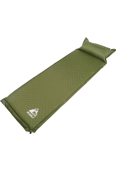 Hewolf 5cm Kalınlığında Tek Kişilik Şişme Kamp Yatağı - Koyu Yeşil (Yurt Dışından)