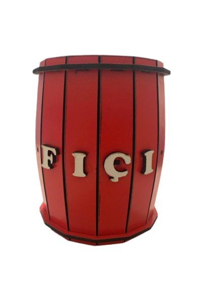 Burteks Ahşap Dekoratif Fıçı Kumbara Büyük Boy