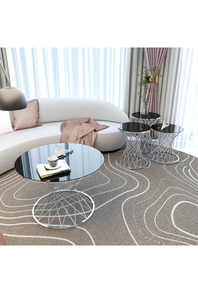 ADK478 Hasır Telli 4'lü Set Korm-Siyah Cam ADK478 Hasır Telli 4'lü Set Korm-Siyah Cam