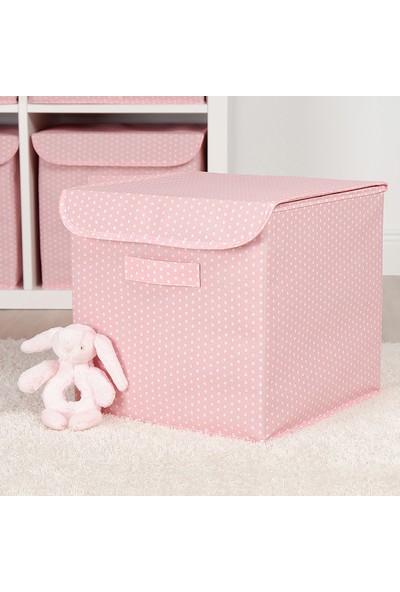 Ocean Home 30 x 30 x 30 Pembe Puantiye Baskılı Kapaklı Kutu Ocean Home 30 x 30 x 30 Pembe Puantiye Baskılı Kapaklı Kutu