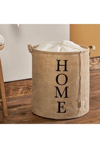 Ocean Home Ağzı Büzgülü Jüt Çamaşır Sepeti 36 x 40