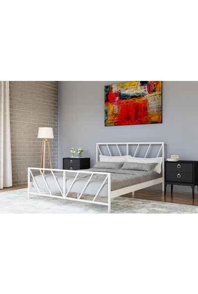 Metalia Gm 227 Gözde Beyaz Çift Kişilik Karyola 140 x 190 Metalia Gm 227 Gözde Beyaz Çift Kişilik Karyola 140 x 190