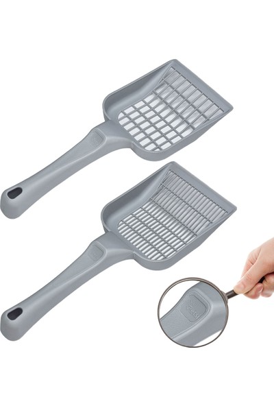 Petsi Orjinal Kedi Kumu Küreği Ikisi Bir Arada(Dar ve Geniş Aralıklı) Gri