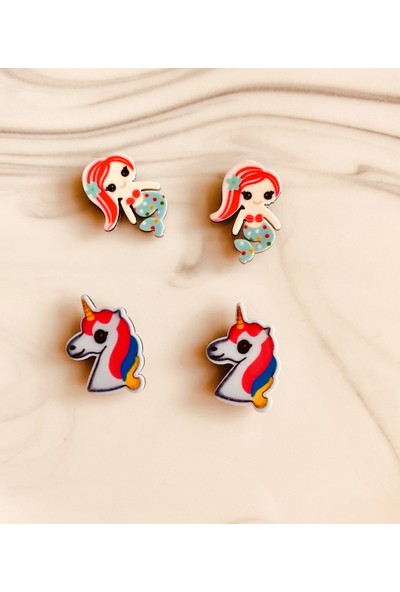 Mıknatıslı Çocuk Küpe, Çocuk Küpesi Mıknatıslı(2 Çift)