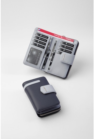 Kadın Orta Boy Cüzdan 65256M Lacivert-Buz Mavi Kadın Orta Boy Cüzdan 65256M Lacivert-Buz Mavi