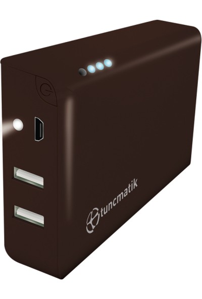 Tunçmatik Mini Charge Powerbank 12000 Mah 2 USB Siyah Tunçmatik Mini Charge Powerbank 12000 Mah 2 USB Siyah