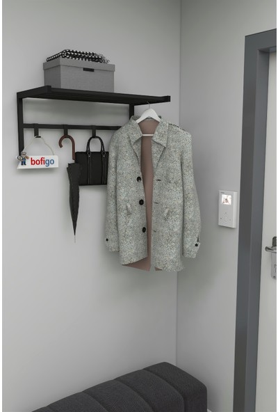 Bofigo Metal Duvar Askısı Metal Askılık Elbise Askılığı Siyah Bofigo Metal Duvar Askısı Metal Askılık Elbise Askılığı Siyah