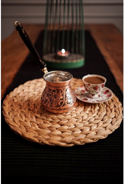 5 Fincanlık El Yapımı Özel Işlemeli 1. Sınıf Bakırdan Kahve Pişirme Cezvesi