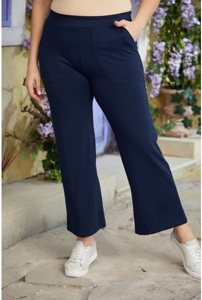 Rmg Bol Paça Büyük Beden Lacivert Eşofman Altı