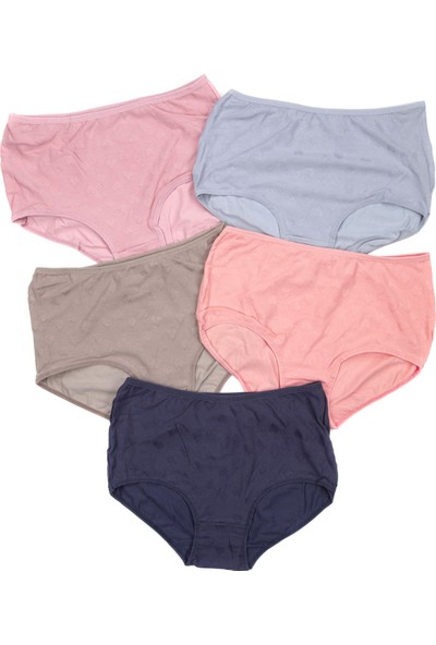 Nicoletta Lacivert Kadın Külot Büyük Beden 5'li Paket Yüksek Bel