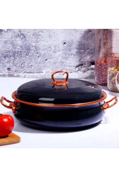 Kosova Emaye 26 cm Karnıyarık Tencere Siyah BLACK-1209 Kosova Emaye 26 cm Karnıyarık Tencere Siyah BLACK-1209