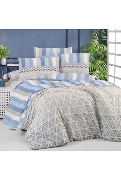 Taç Kristal Sonya Tek Kişilik Terry Cotton Nevresim Takımı Mavi