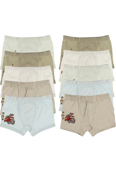 Donella 10'lu Renkli Baskılı Erkek Çocuk Boxer - 7571VA