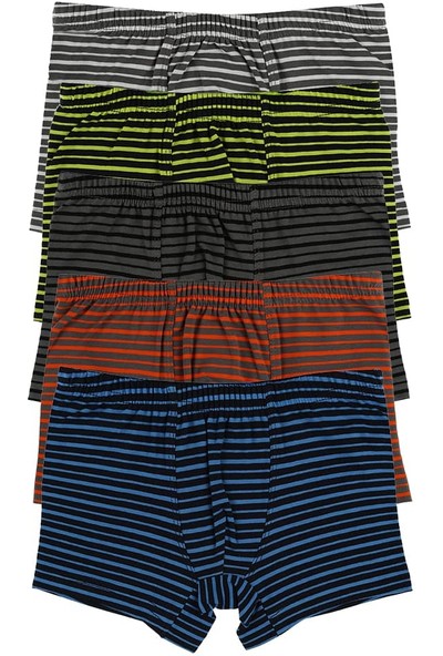 Donella 5'li Renkli Çizgili Erkek Çocuk Boxer - 751073