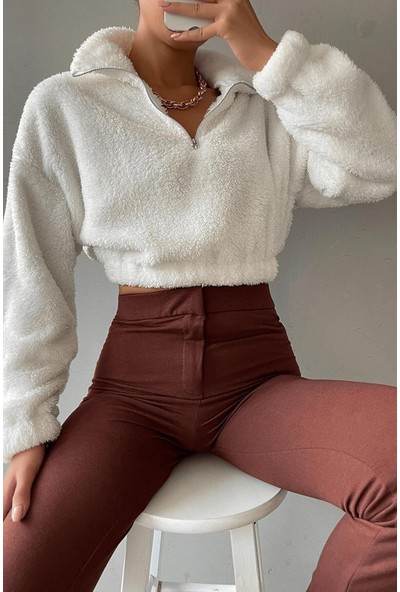 Baxfa Store Düşük Omuz Kısa Oversize Crop Sweatshirt Baxfa Store Düşük Omuz Kısa Oversize Crop Sweatshirt