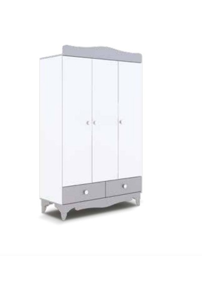 Babyhope 982-80 Nicole Bebek Odası 3 Kapılı Gardırop Bebek Dolabı