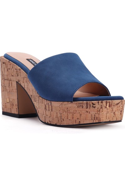 Nine West Garba 2fx Lacivert Kadın Topuklu Terlik