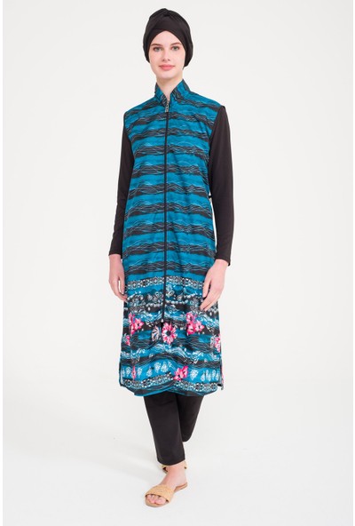 Estiva Kadın Tam Kapalı Tesettür Mayo - Siyah