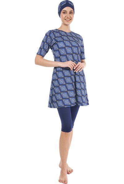 Estiva Kadın Yarım Kol Taytlı Mayo - Lacivert