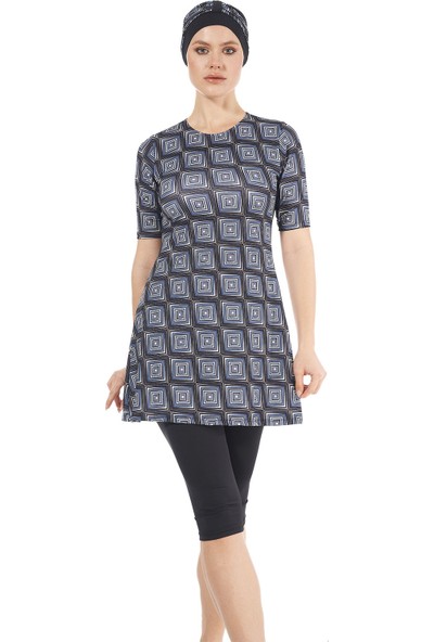 Estiva Kadın Yarım Kol Taytlı Mayo - Siyah