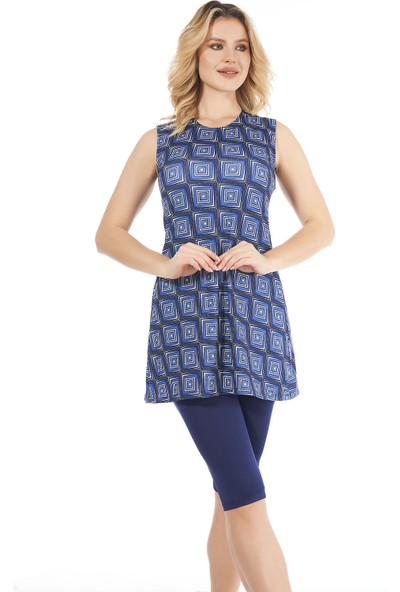 Estiva Kadın Kolsuz Taytlı Mayo - Lacivert