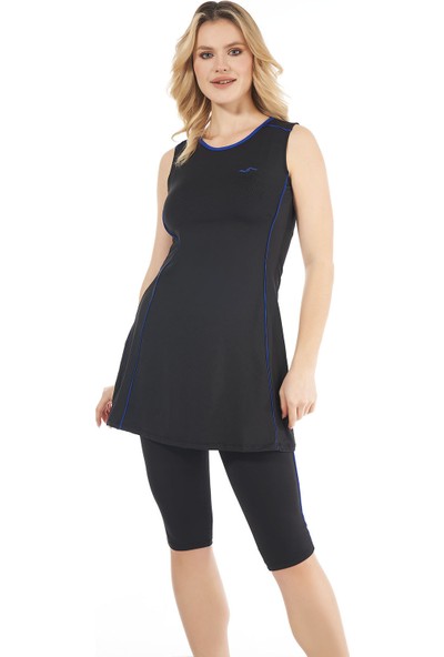 Estiva Kadın Kolsuz Taytlı Mayo - Siyah