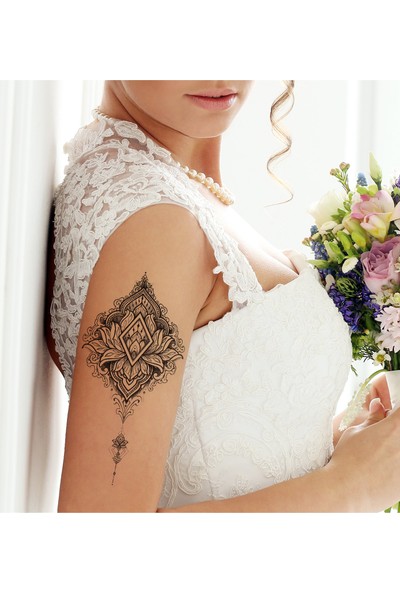 Mariquita Gerçekçi Mandala Motifli Geçici Dövme