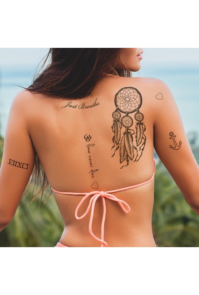 Dreamcatcher Büyük Boy Düş Kapanı Gerçekçi Geçici Dövme Dreamcatcher Büyük Boy Düş Kapanı Gerçekçi Geçici Dövme