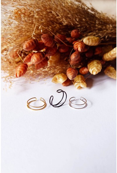 Mypatya Çift Şerit Sıkıştırmalı Fake Piercing Üçlü Set Mypatya Çift Şerit Sıkıştırmalı Fake Piercing Üçlü Set