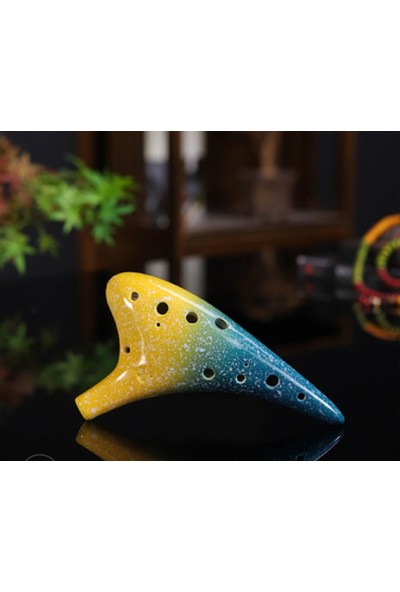 12 Hole Ocarina Fırın Ateşli Seramik Alto C Musical Musical Enstrüman Müzik Lover Için Müzik Skoru | Ocarina