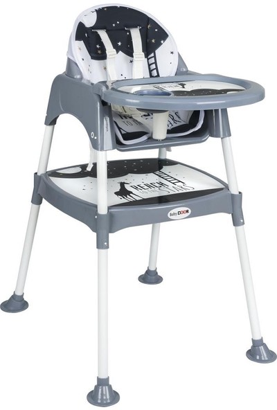 Babydoor & Mama Star Çalışma Masalı Pedli Mama Sandalyesi Gri 3 In 1 Babydoor & Mama Star Çalışma Masalı Pedli Mama Sandalyesi Gri 3 In 1