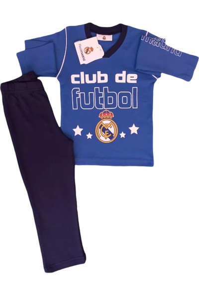 Real Madrid Uzun Kolu Pantolonlu Erkek Çocuk Pijama Takımı, 3 Yaş, Mavi Real Madrid Uzun Kolu Pantolonlu Erkek Çocuk Pijama Takımı, 3 Yaş, Mavi