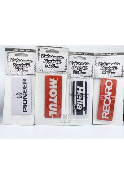 Cms Nostalji Oto Kokusu 4'lü Paket - Pıoneer - Motul - Hella - Recaro - Araba Kokusu