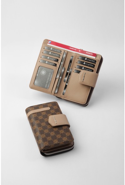 Cengiz Pakel Monogram Kadın Orta Boy Cüzdan 65256MP Kahve-Vizon Cengiz Pakel Monogram Kadın Orta Boy Cüzdan 65256MP Kahve-Vizon