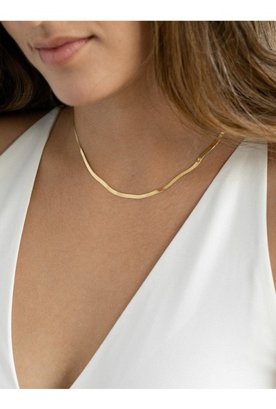 Üresinler Italyan Ezme Kemer Kolye 14 Ayar Altın