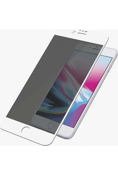 Apple iPhone 8 Uyumlu Gizlilik Filtreli (Hayalet) Seramik Ekran Koruyucu Film Beyaz